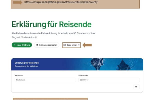 Imuga Malediven | Traveller Declaration | Einreise Malediven
